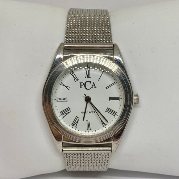 Accessories | Pca Quartz Analog Watch 34mm Case White Dial Mesh Band ...